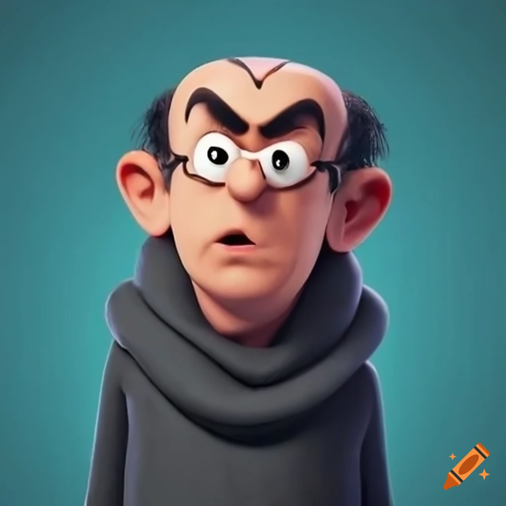 Gargamel with rectangle glasses on Craiyon