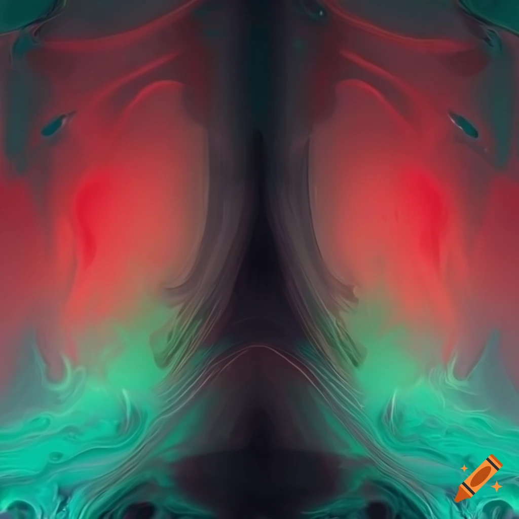 Red, turquoise, and black abstract background on Craiyon