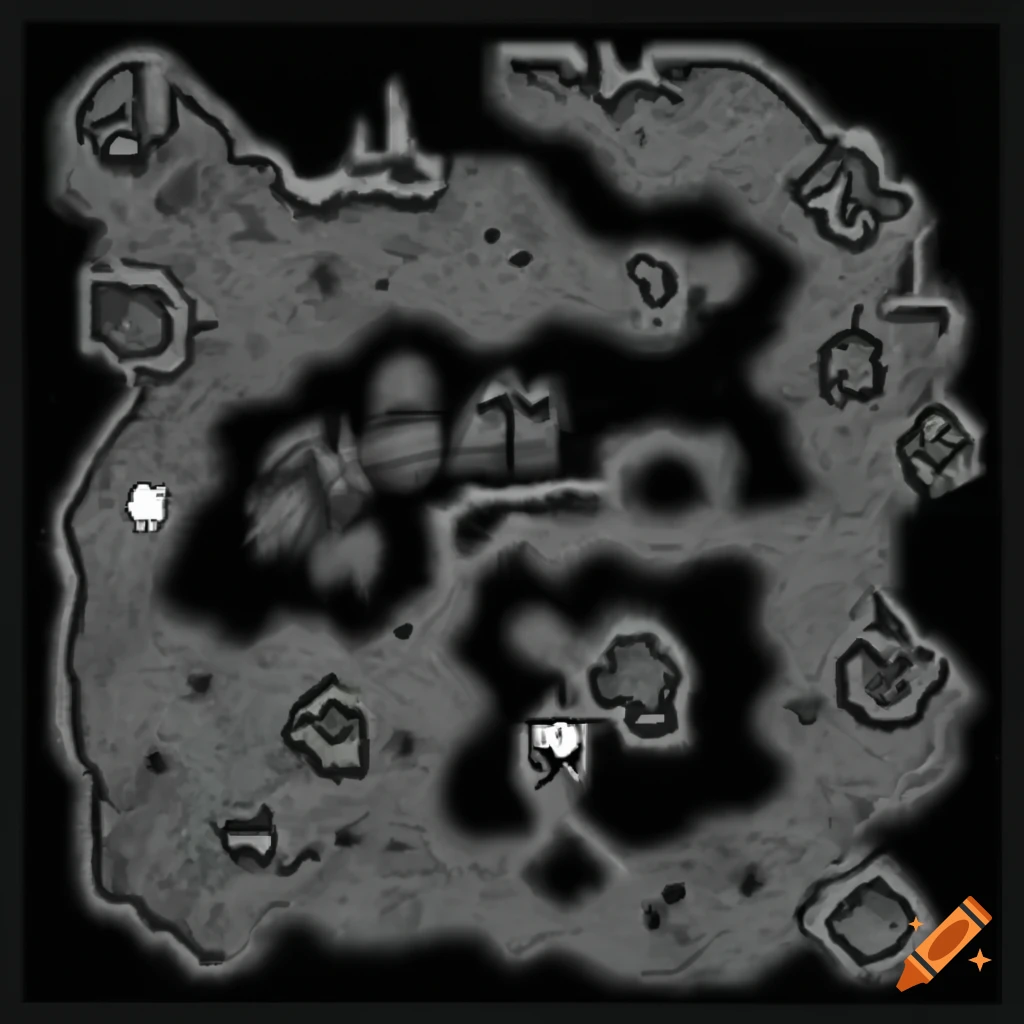 Top-down view of a small cavern for d&d on Craiyon