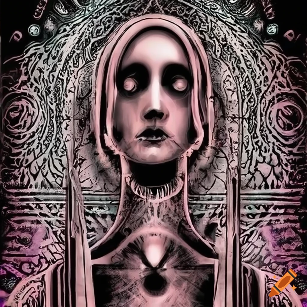 Abstract black and white tarot cards with symbolic imagery on Craiyon