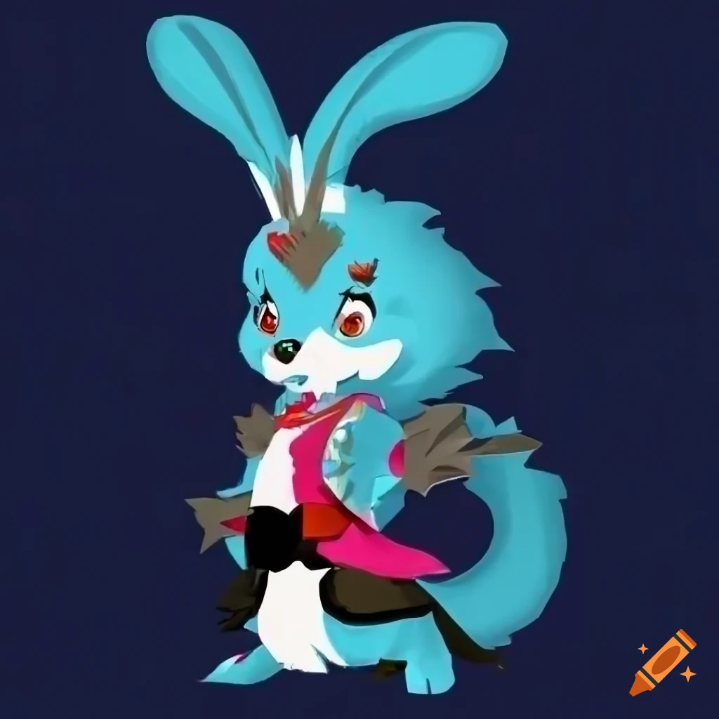 Fantastical anthro Rabbit Chinchilla Hybrid Rōnin in ethereal fantasy ...