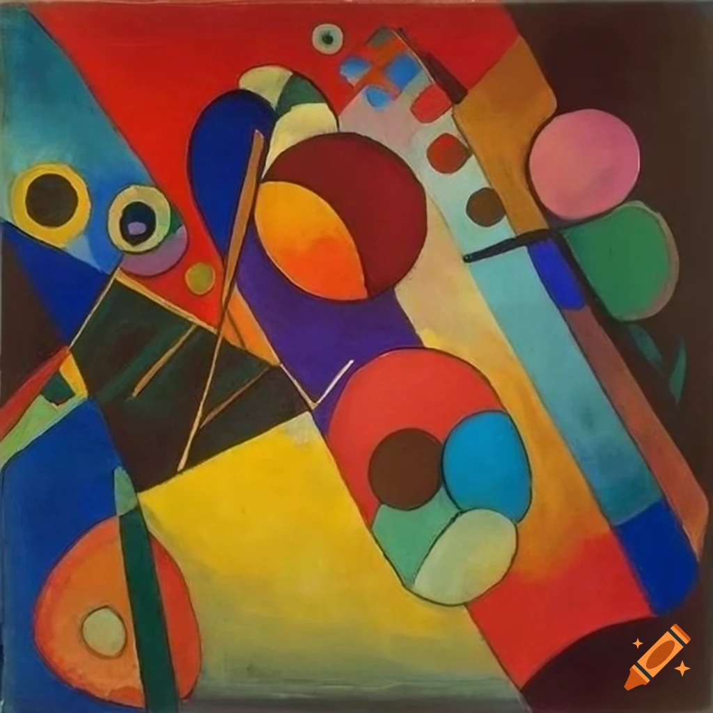Abstract art inspired by kandinsky's russian avant-garde style on Craiyon