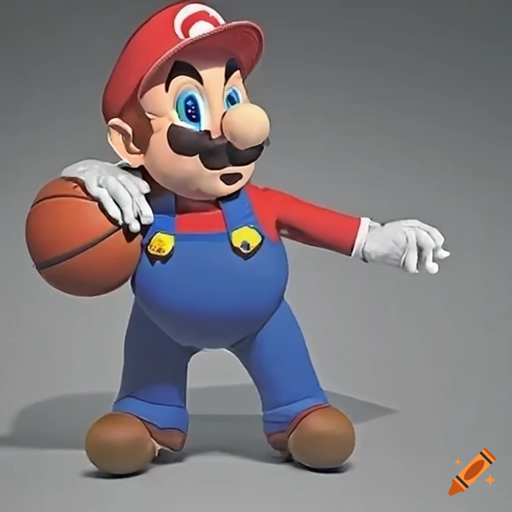 Mario playing basketball on Craiyon
