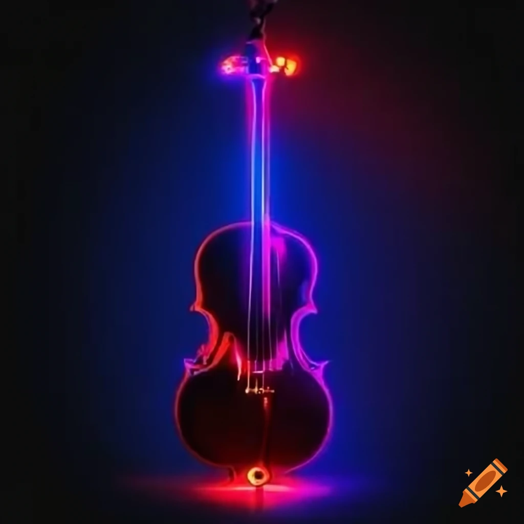 Neon cello on Craiyon