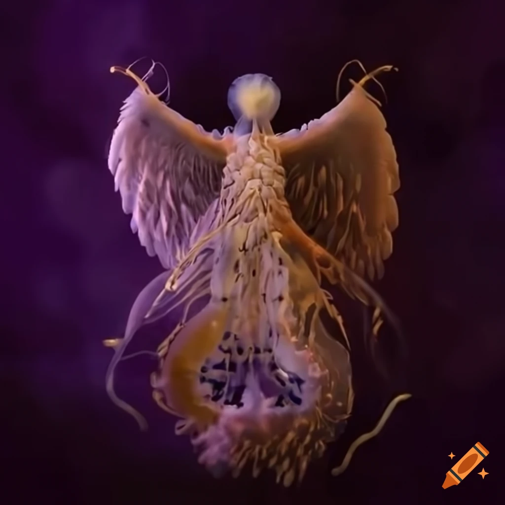 Fusion of a biblical angel, bacteriophage, and jellyfish on Craiyon