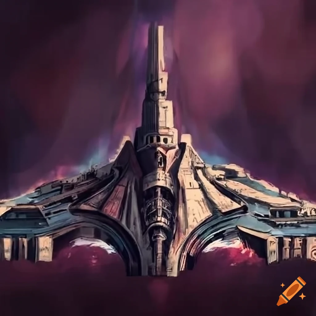 Pius dea era cathedral warship from star wars on Craiyon