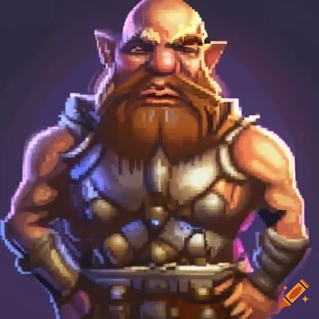 Detailed close-up portrait of a handsome dwarf warrior in armor from a ...