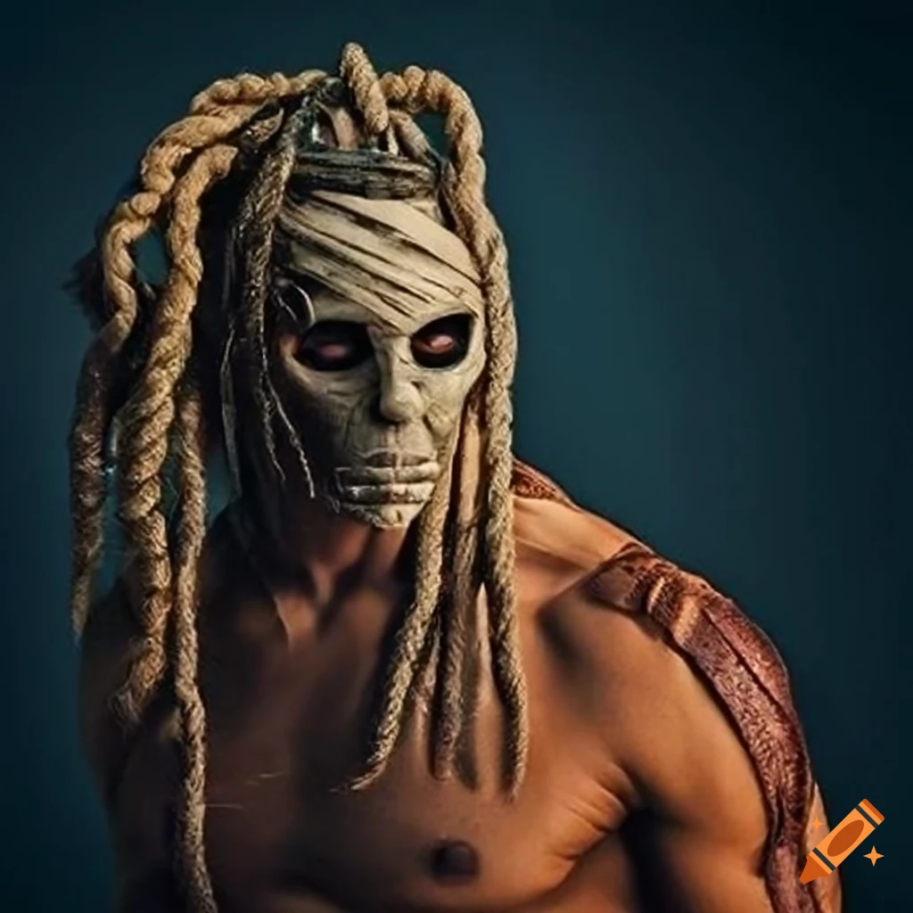 Superhero with rope body and dreadlocks in action fight scene on Craiyon