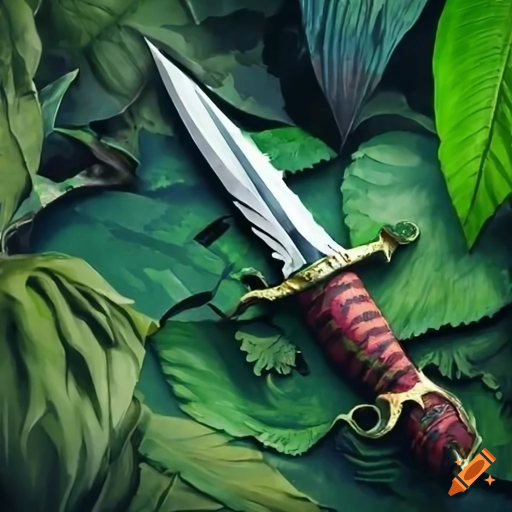 Dagger on jungle ground on Craiyon