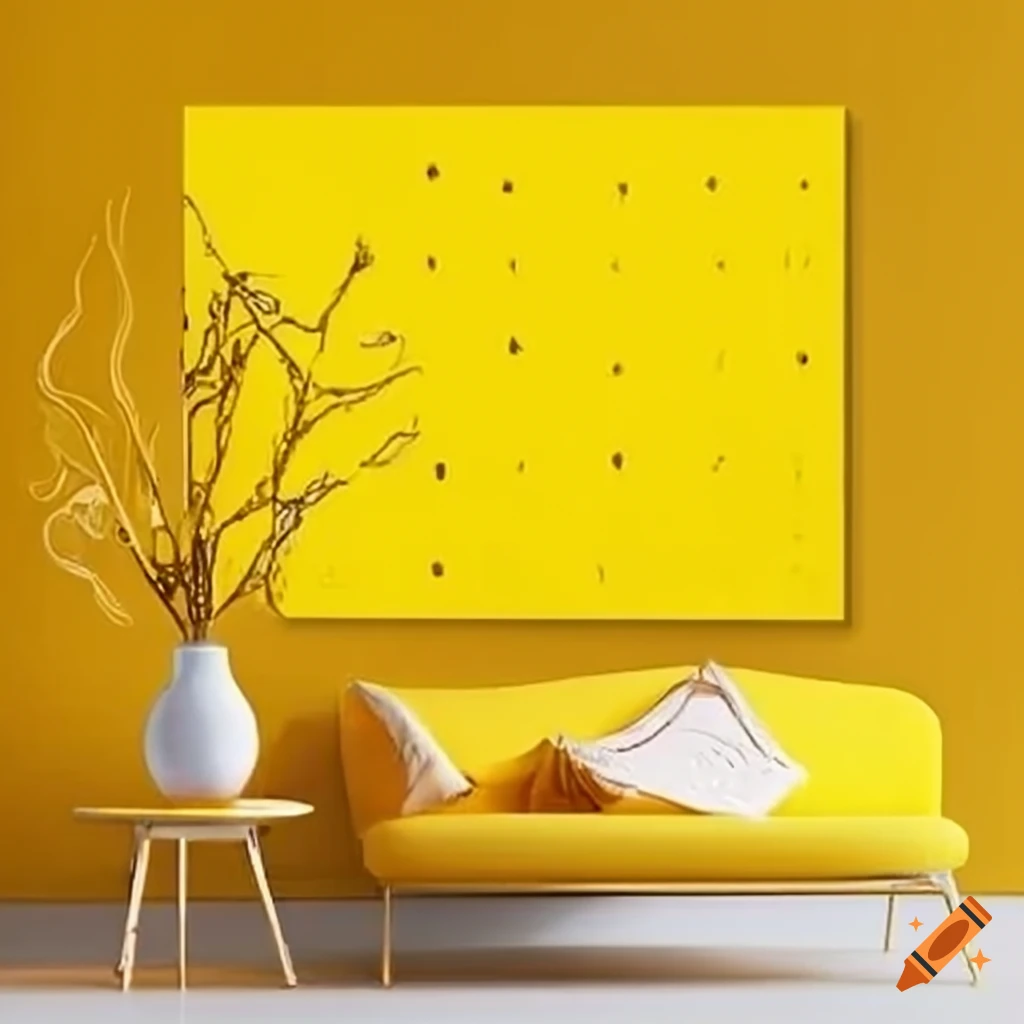 Wall art with yellow as the main color on Craiyon