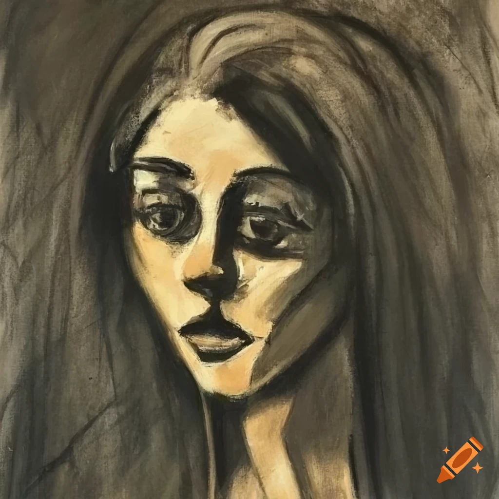 Charcoal sketch portrait in german expressionism style on Craiyon