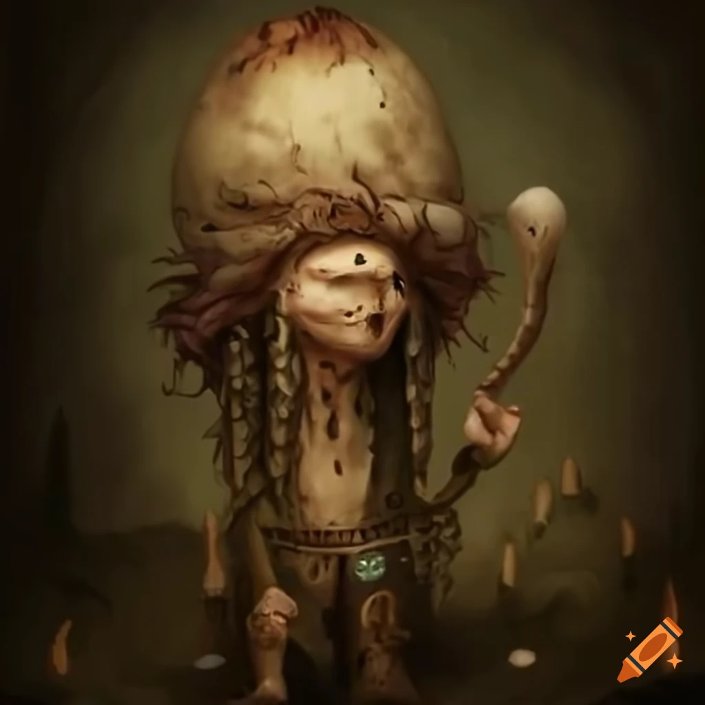 Mycelium mushroom humanoid druid on Craiyon