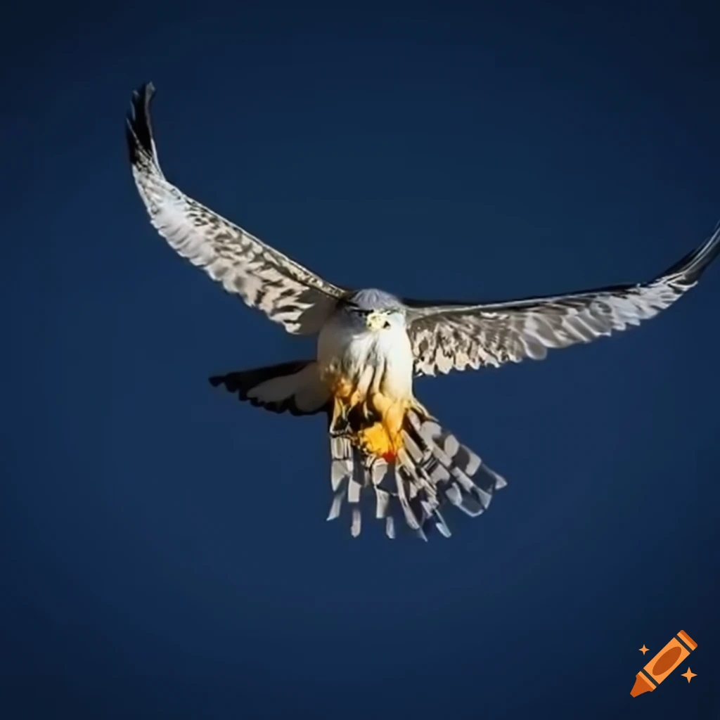 Flying falcon on Craiyon