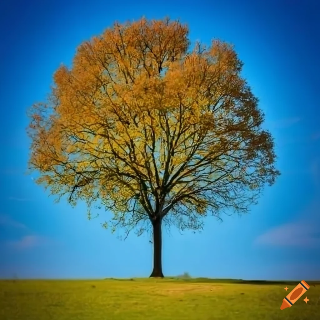 Graceful young tree with delicate branches in a meadow on Craiyon