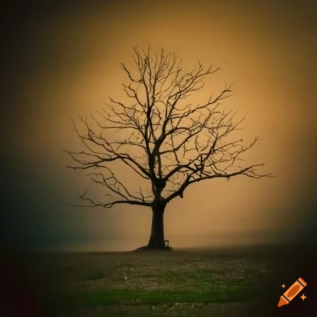 Graceful young tree with delicate branches in a meadow on Craiyon