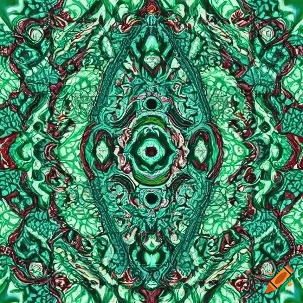 Deep green african pattern with moroccan motif design on Craiyon