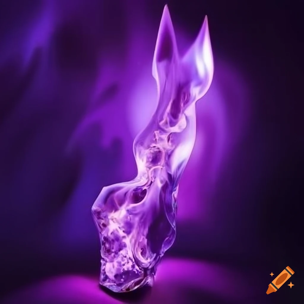 Purple crystal bone with purple flames on Craiyon