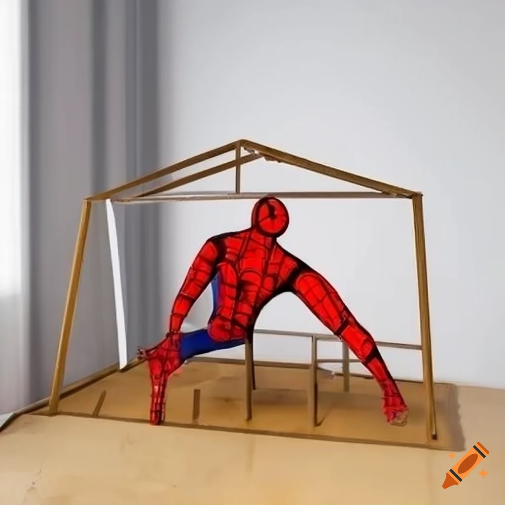 Spider-man climbing frame with surrounding blocks of flats on Craiyon