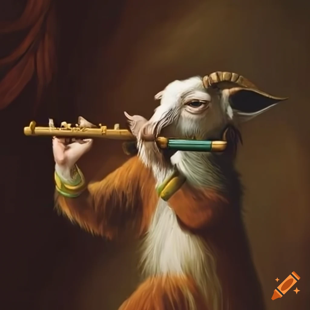 Goat playing flute on Craiyon