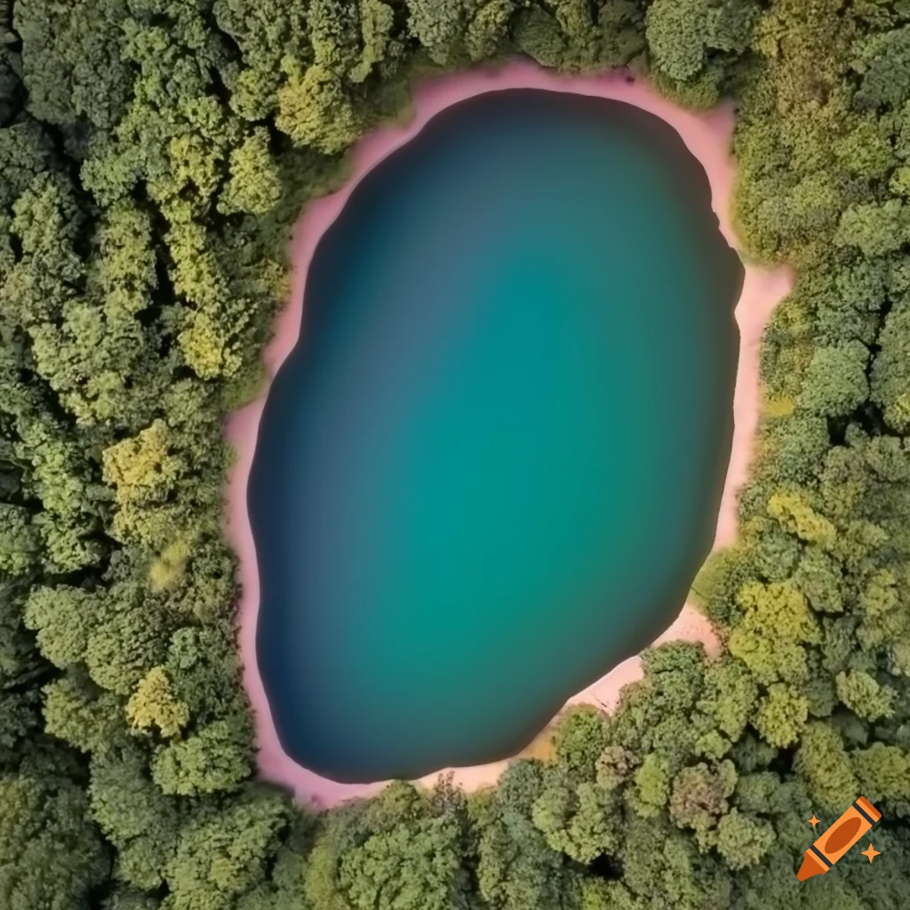 Aerial view of a complete lake on Craiyon