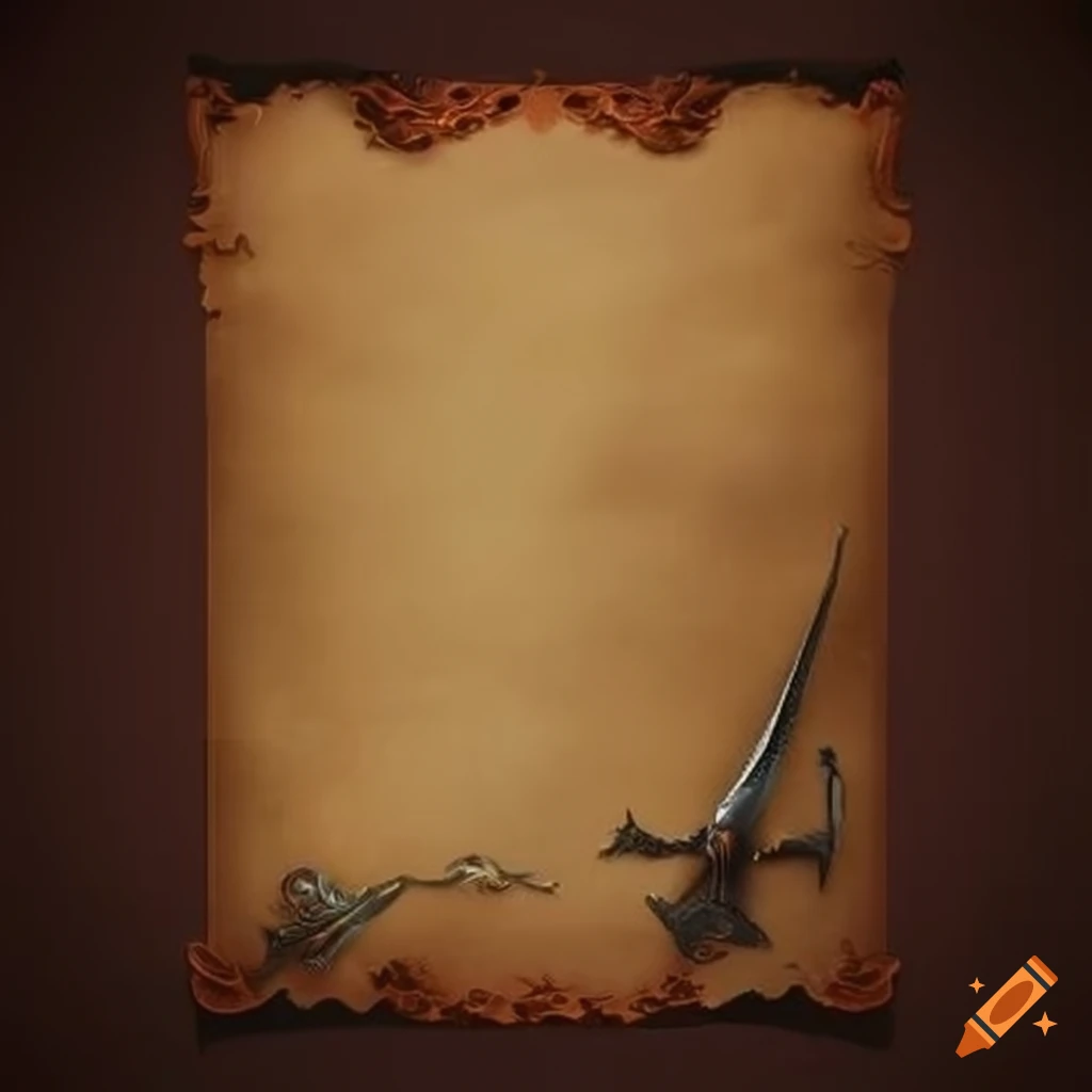 Medieval fantasy styled note paper on Craiyon