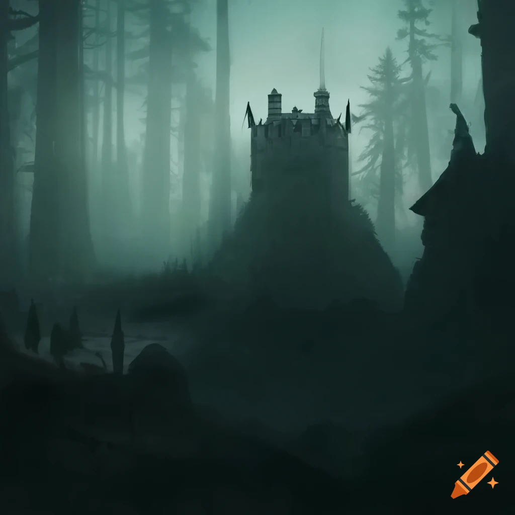 Concept art of dark age warriors disembarking from a fortress castle in ...
