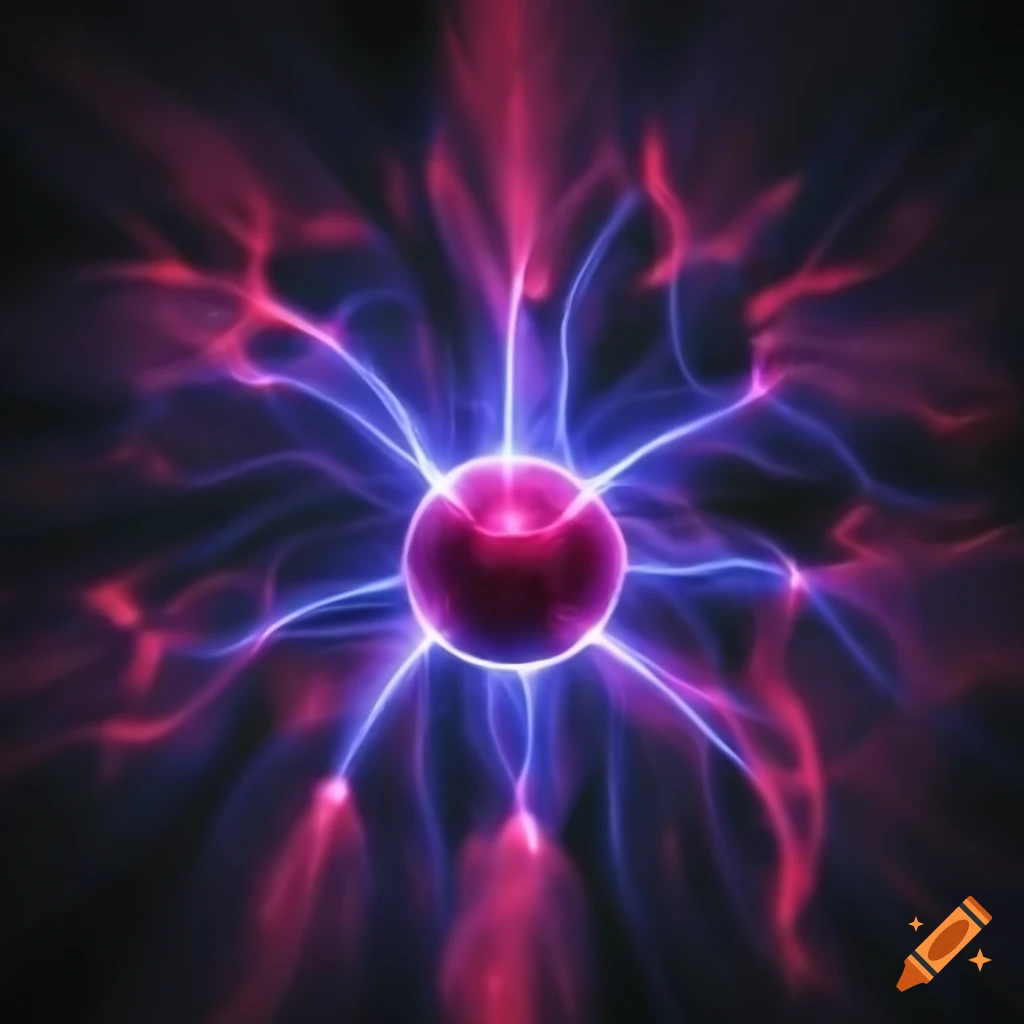 Electric plasma ball in a dark space-like environment on Craiyon