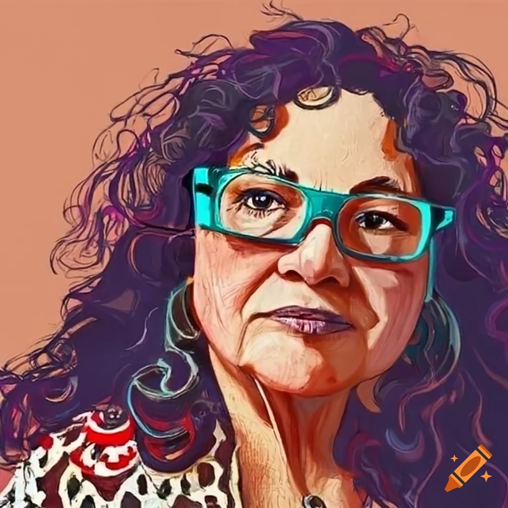 Sandra cisneros with glasses on Craiyon
