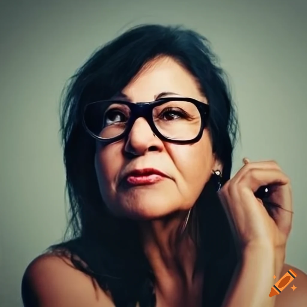 Sandra cisneros with glasses on Craiyon