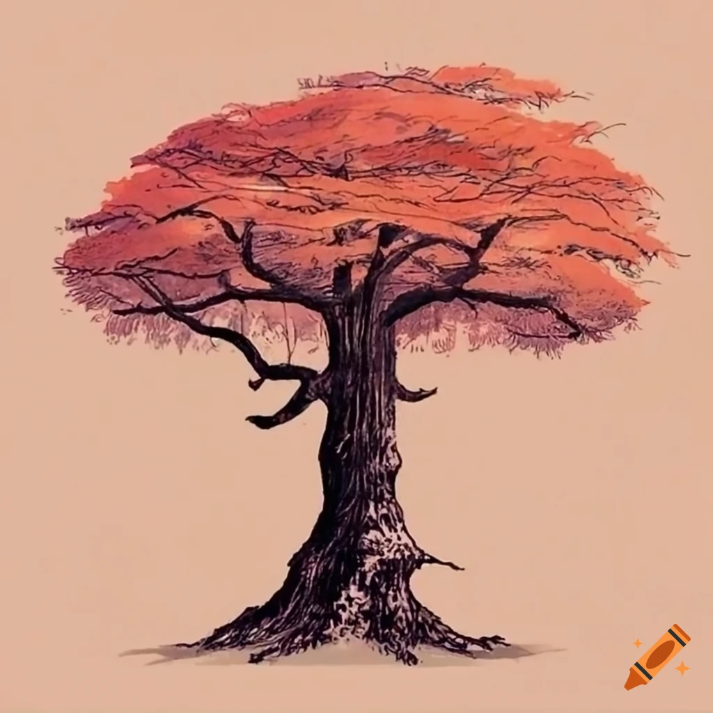 Tree in ancient japanese style on Craiyon