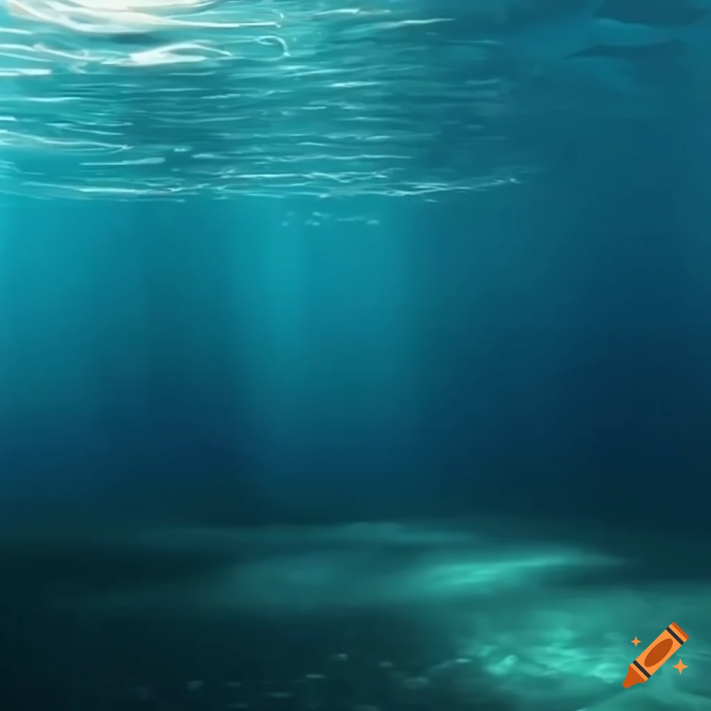Serenity of underwater scene with light rays and shadows on Craiyon