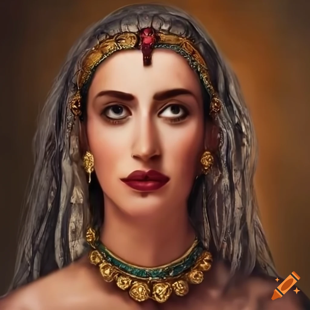 Portrait of an ancient judean jewish woman with distinct features on ...