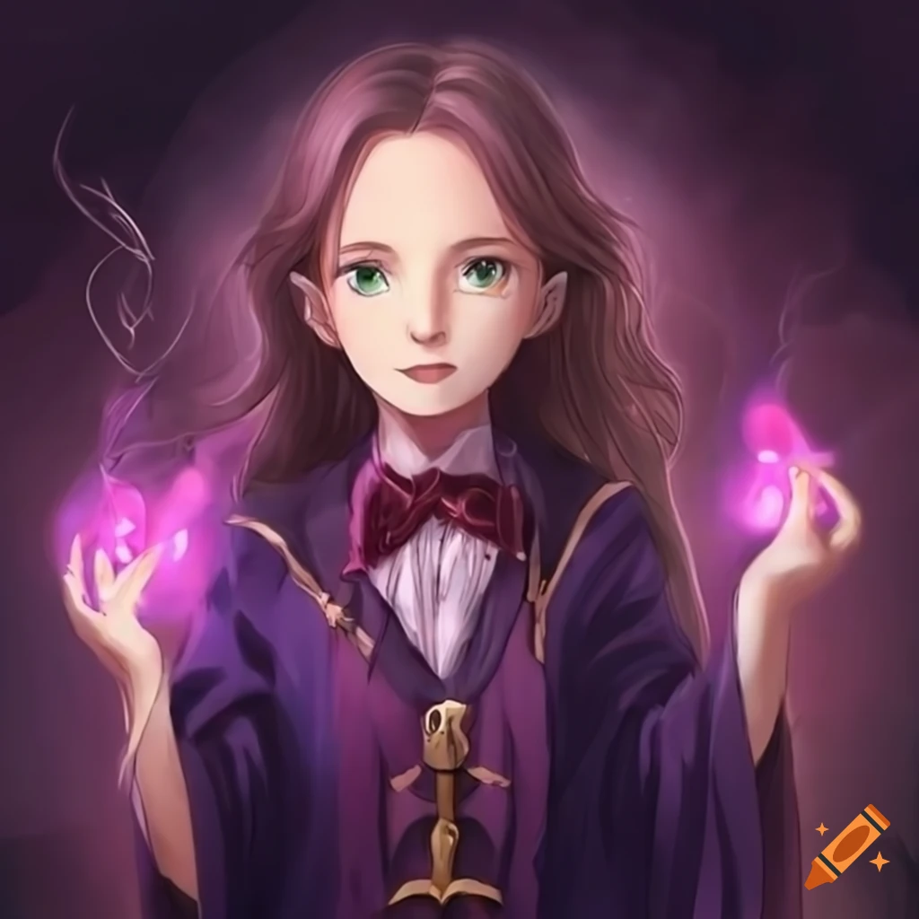 Anime portrait of a mystic witch casting a magic spell on Craiyon