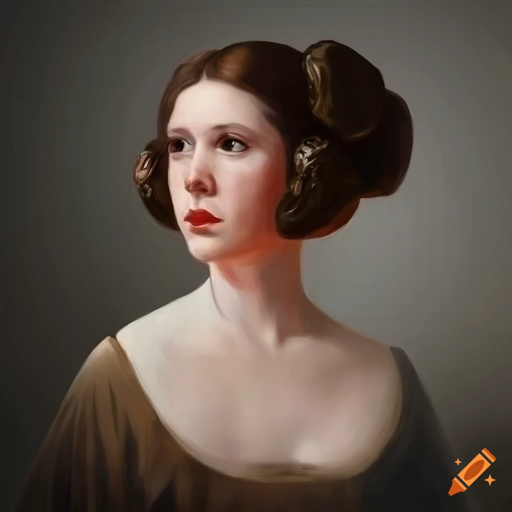 Classical portrait of leia on Craiyon