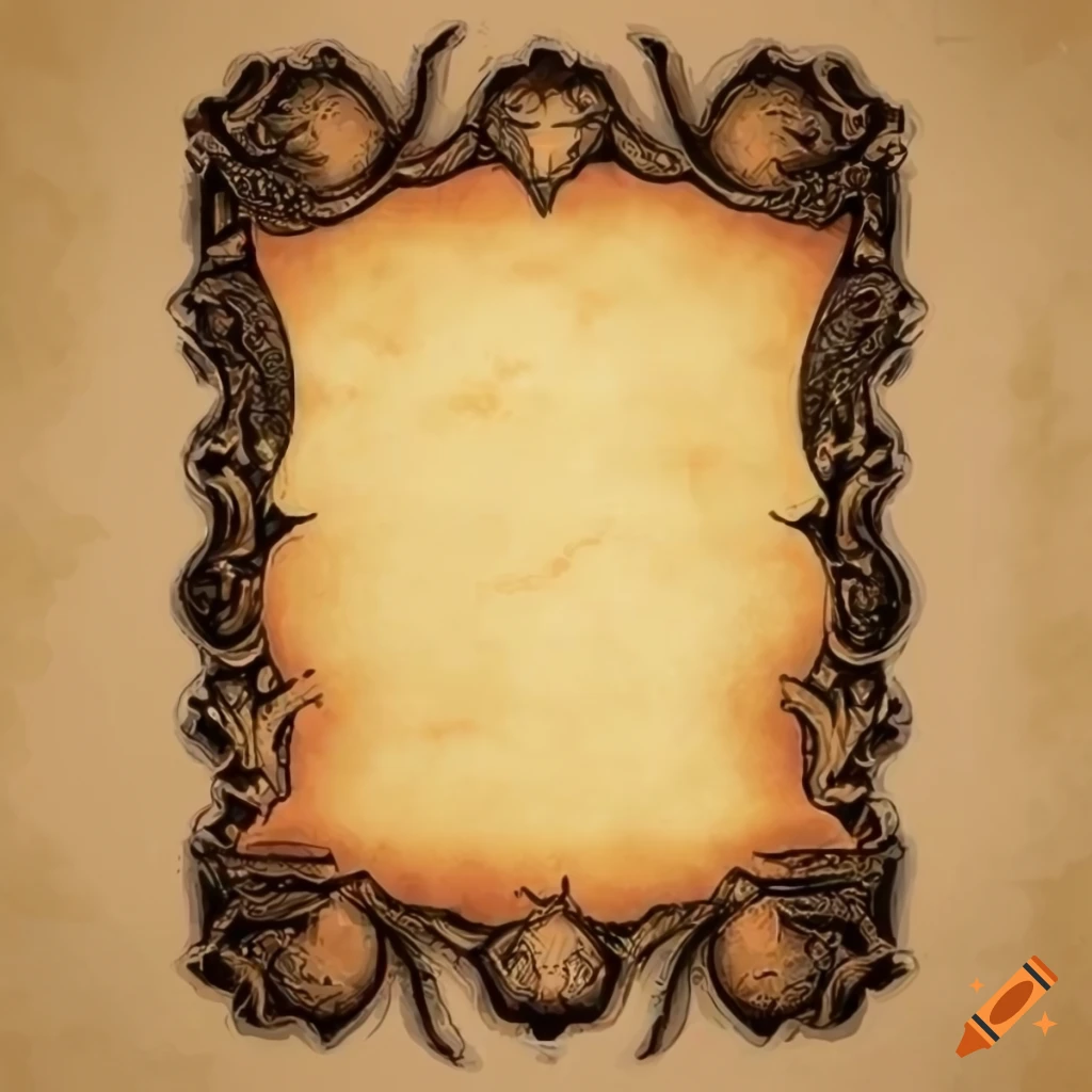 Minimalistic medieval fantasy note paper design on Craiyon