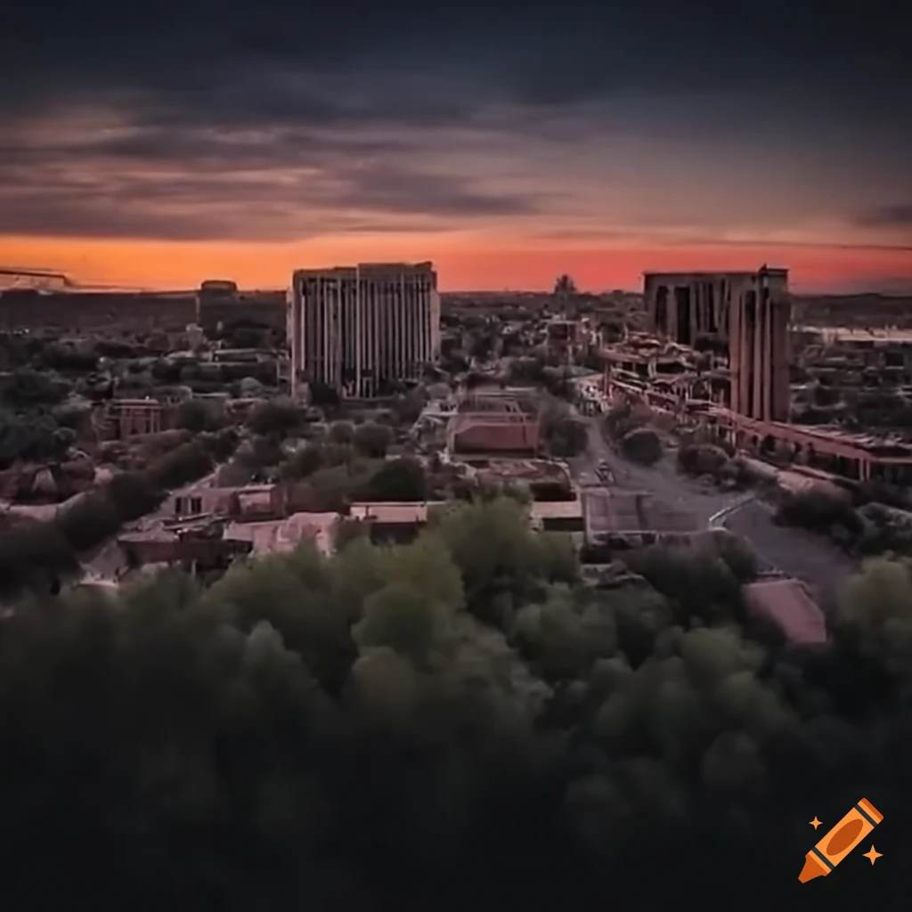 Abandoned city of chandler, arizona with growing trees on Craiyon