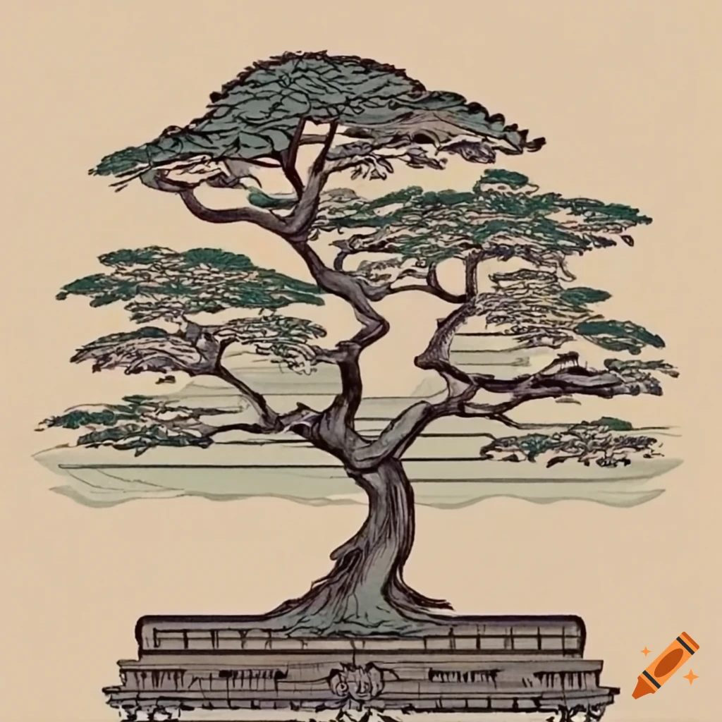 Ancient japanese style tree on Craiyon