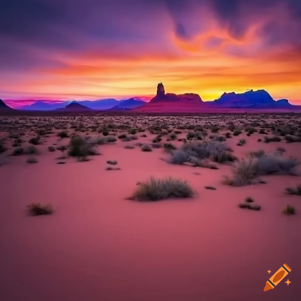 Southwest desert landscape with dramatic lighting on Craiyon