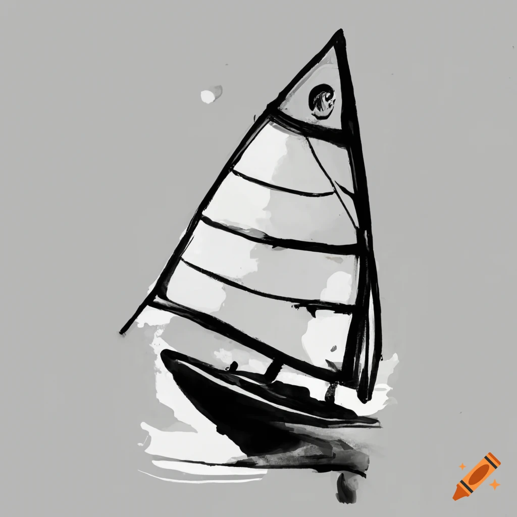 Happy optimist icon in black and white aquarelle style on Craiyon