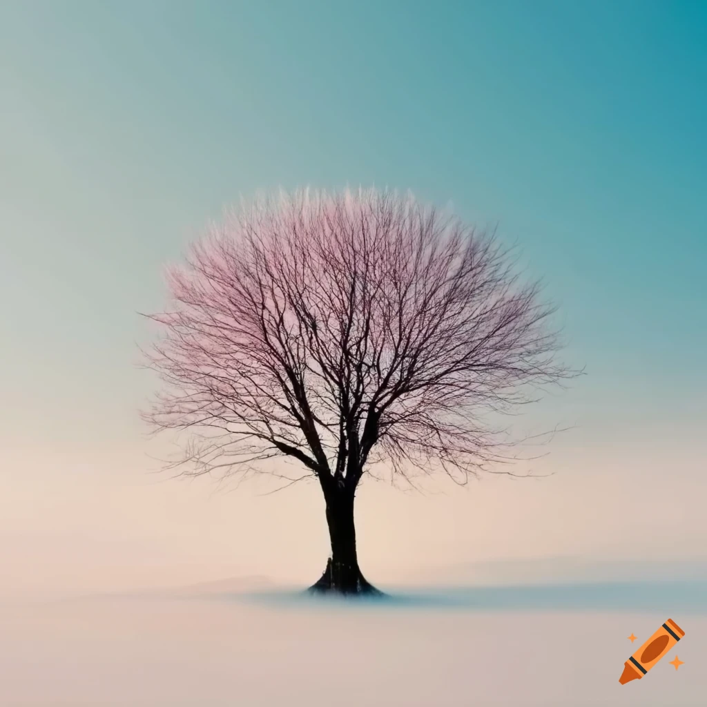 Graceful young tree with delicate branches in a meadow on Craiyon