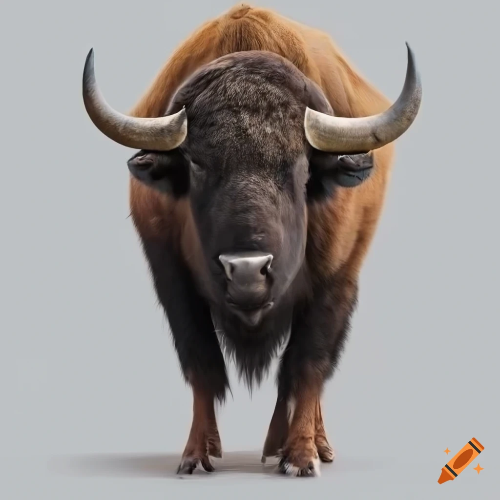 Wild buffalo on a white background on Craiyon