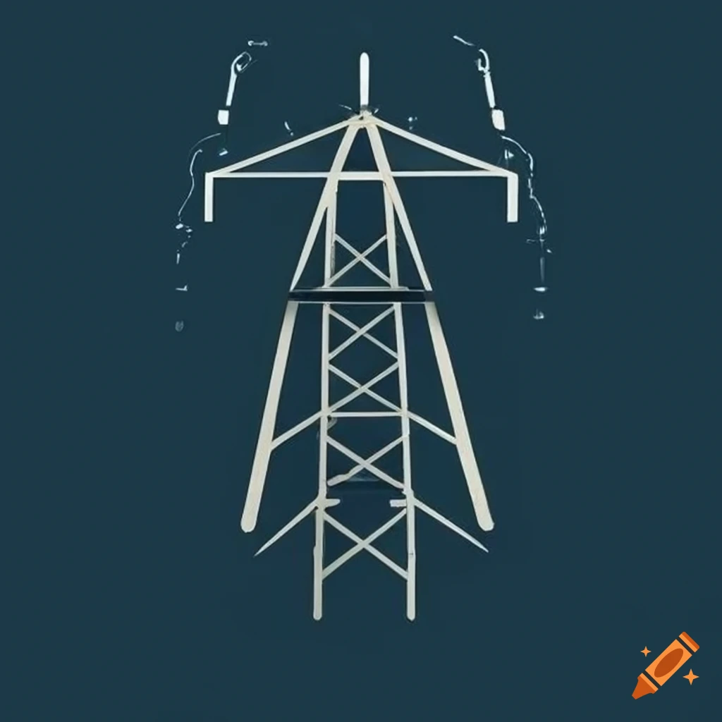 Electric pylon pictogram on Craiyon