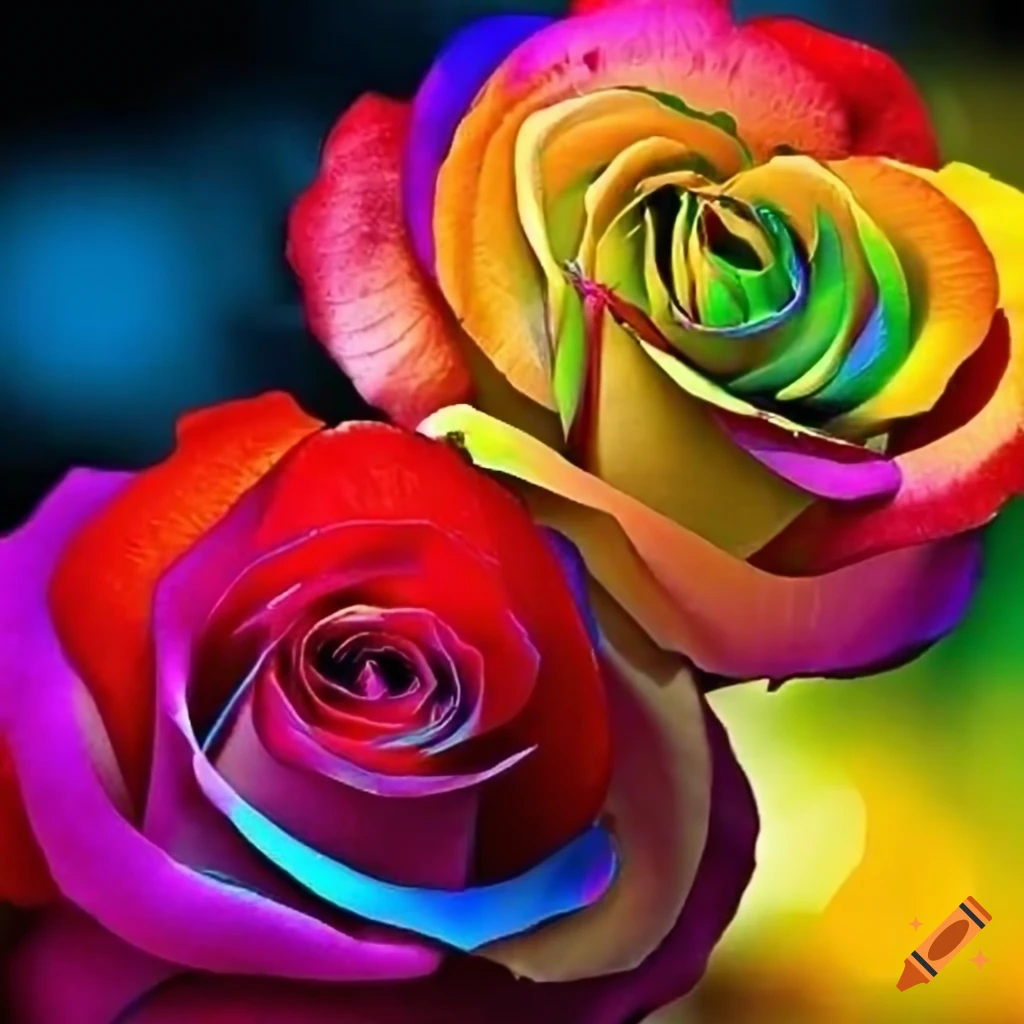Multicolored roses on Craiyon