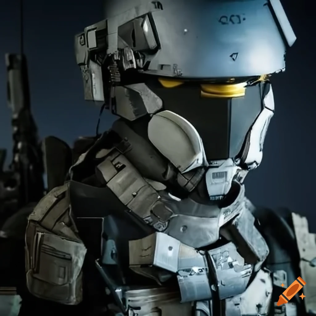 Futuristic space soldier in advanced armor on Craiyon