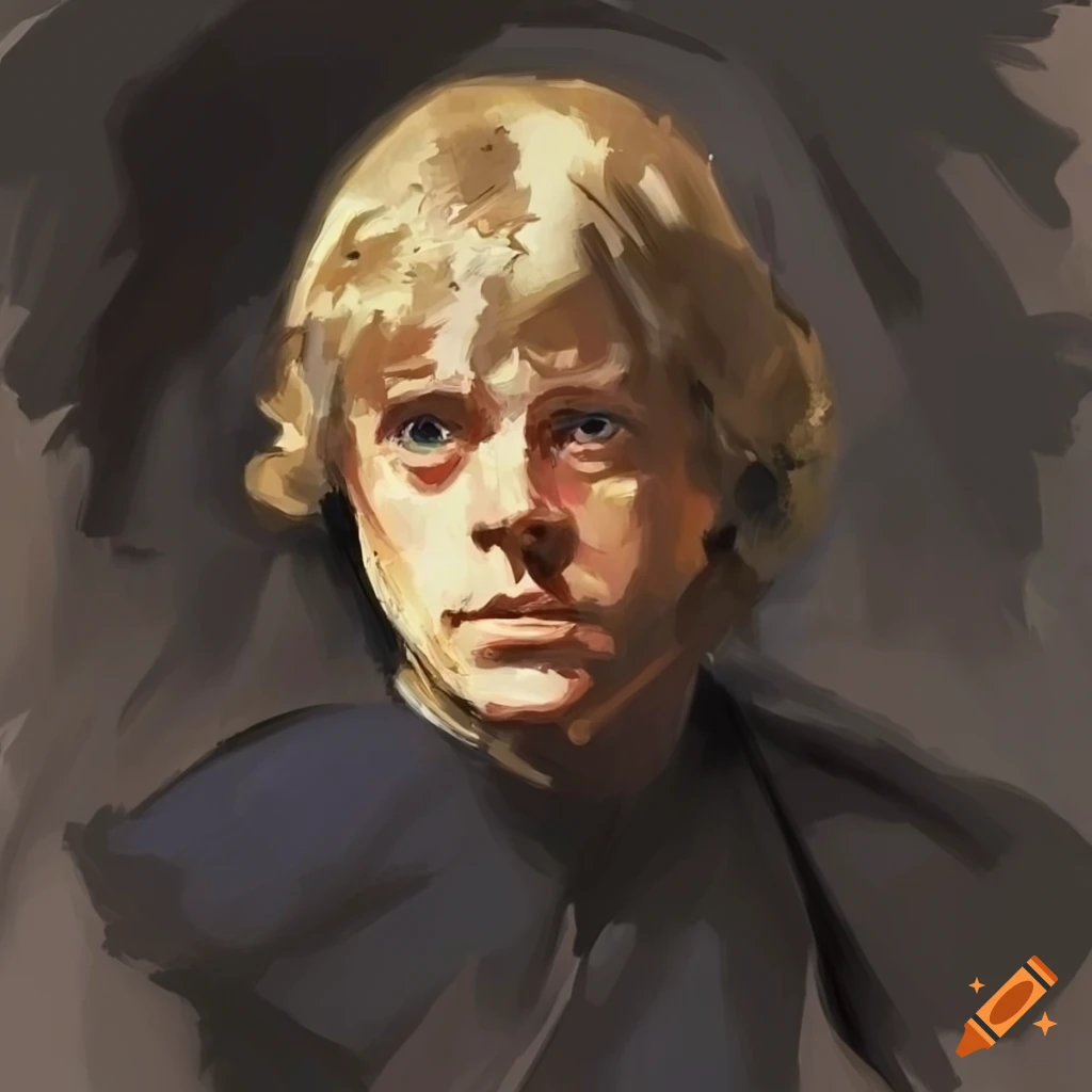 Portrait drawing of Luke Skywalker in John Singer Sargent style on Craiyon
