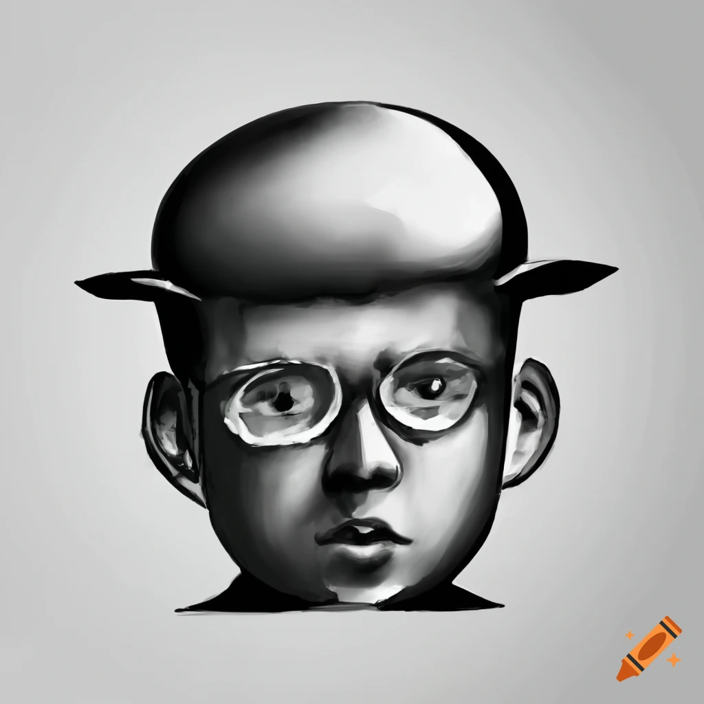 Cluedo icon in black and white watercolor style on Craiyon