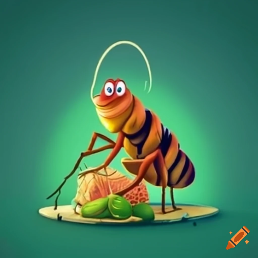 Cartoon feeder insects and crickets on Craiyon
