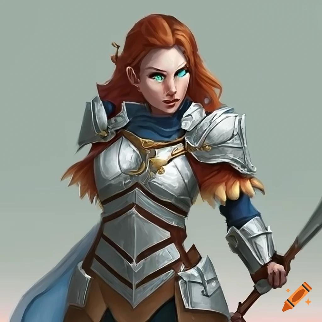 Female paladin character on Craiyon