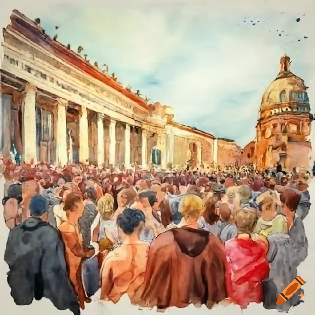 Marc Anthony addressing the crowd at Caesar's funeral in an ancient ...