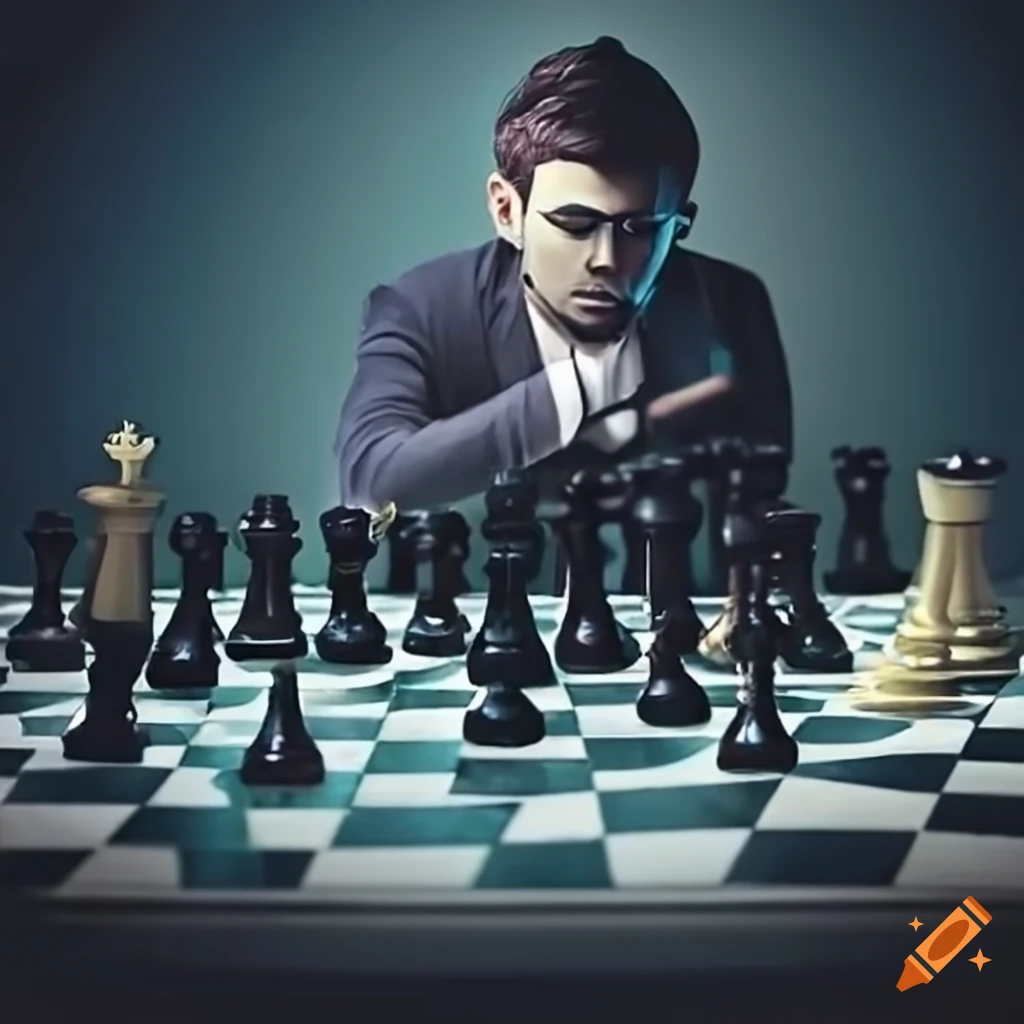 Chess player with a 10000 rating on Craiyon